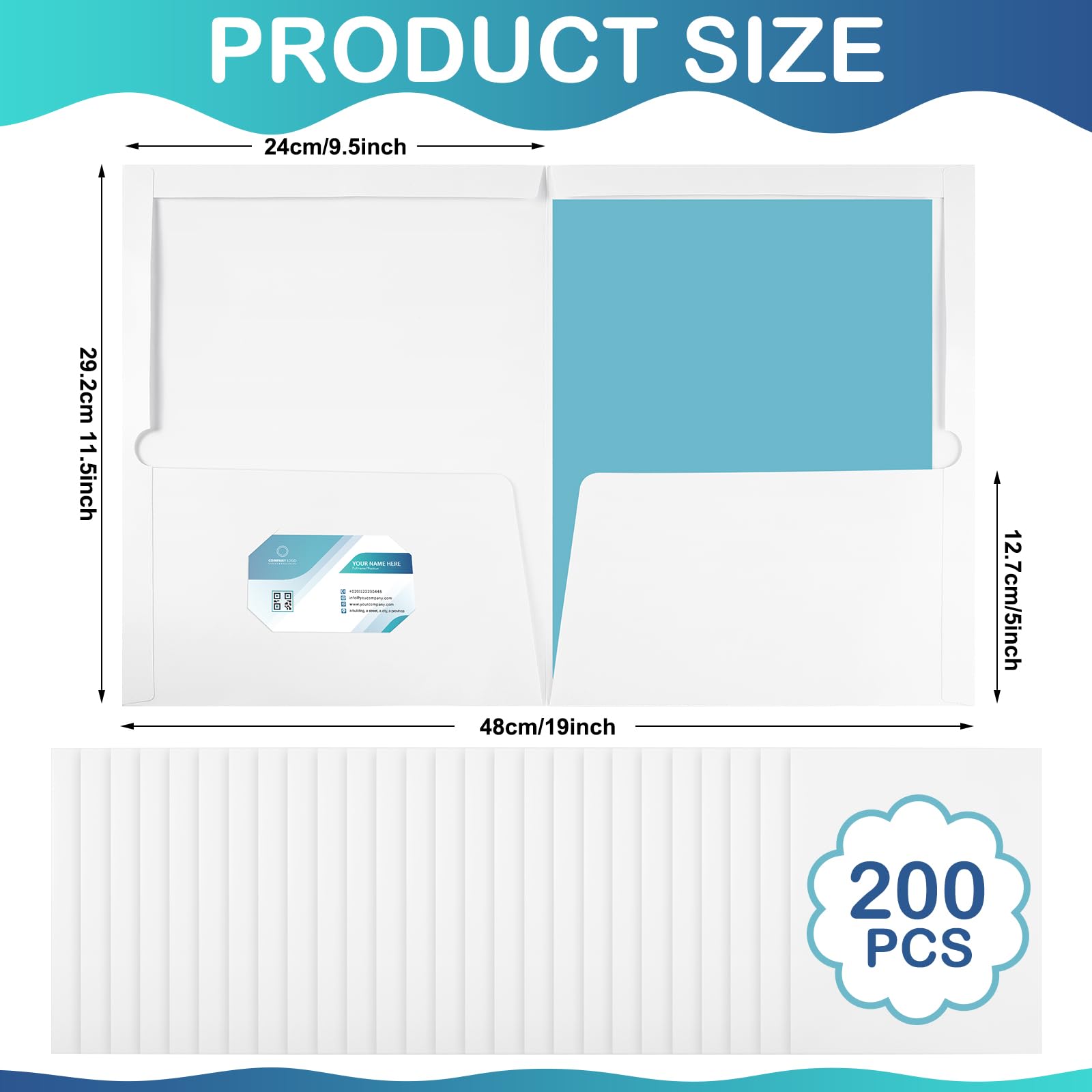 Snapklik.com : Yeaqee 200 Pack 2 Pockets Glossy Laminated Paper Folder ...