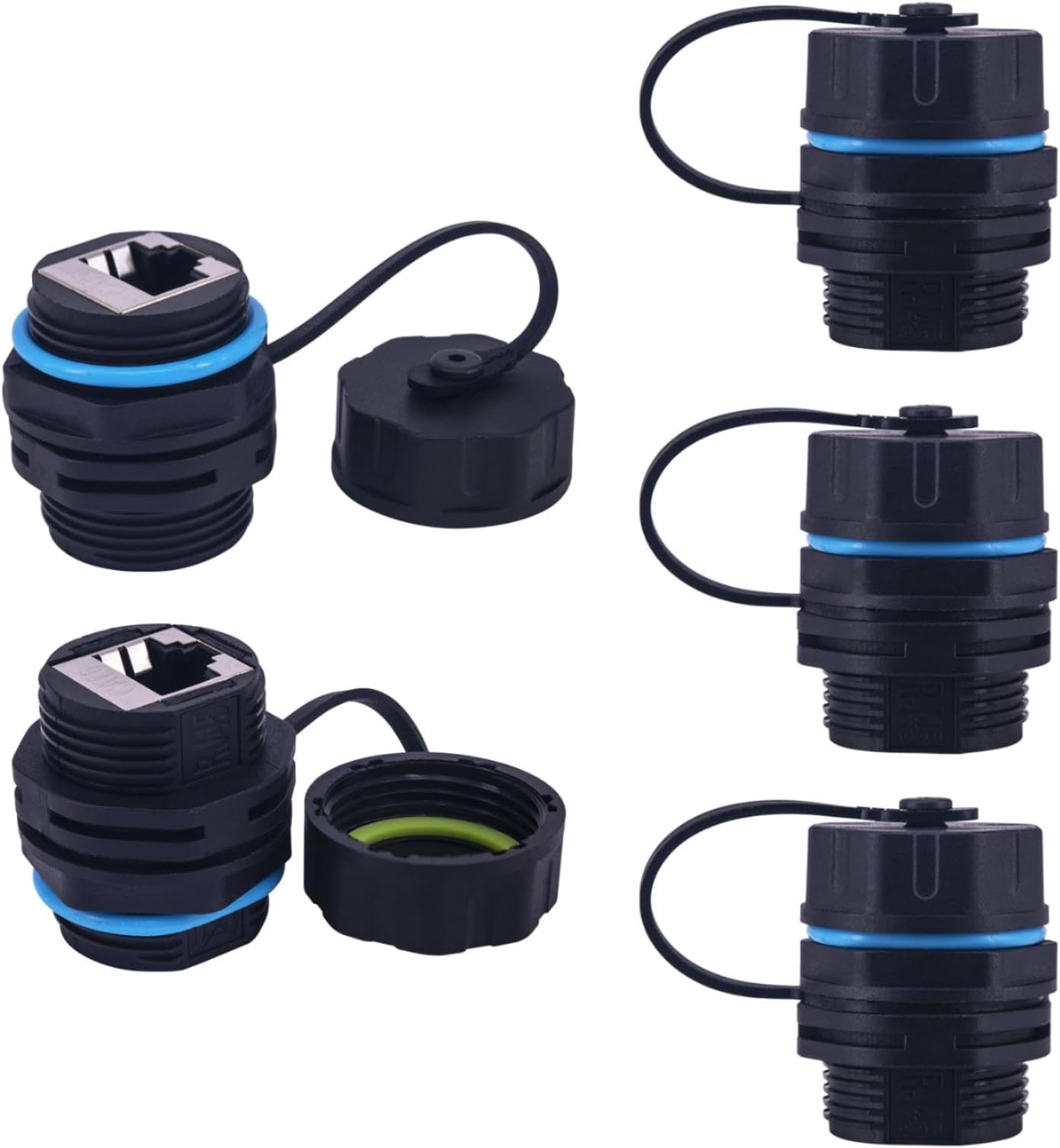 Amazon.com: Waterproof CAT6 RJ45 Panel Mount Coupler,Lonlonty IP68 ...
