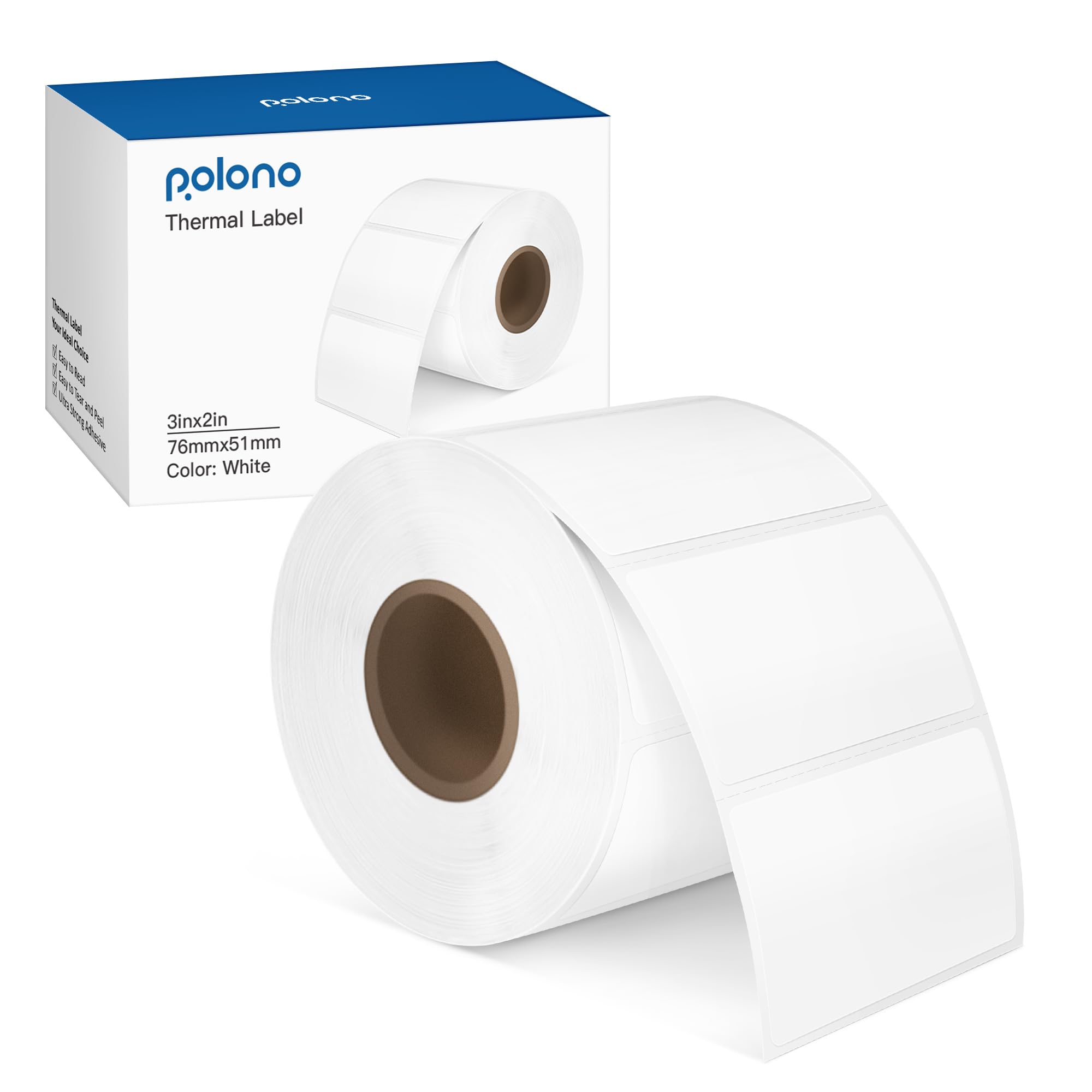 Snapklik.com : POLONO Genuine 3" X 2" Direct Thermal Label, Self ...