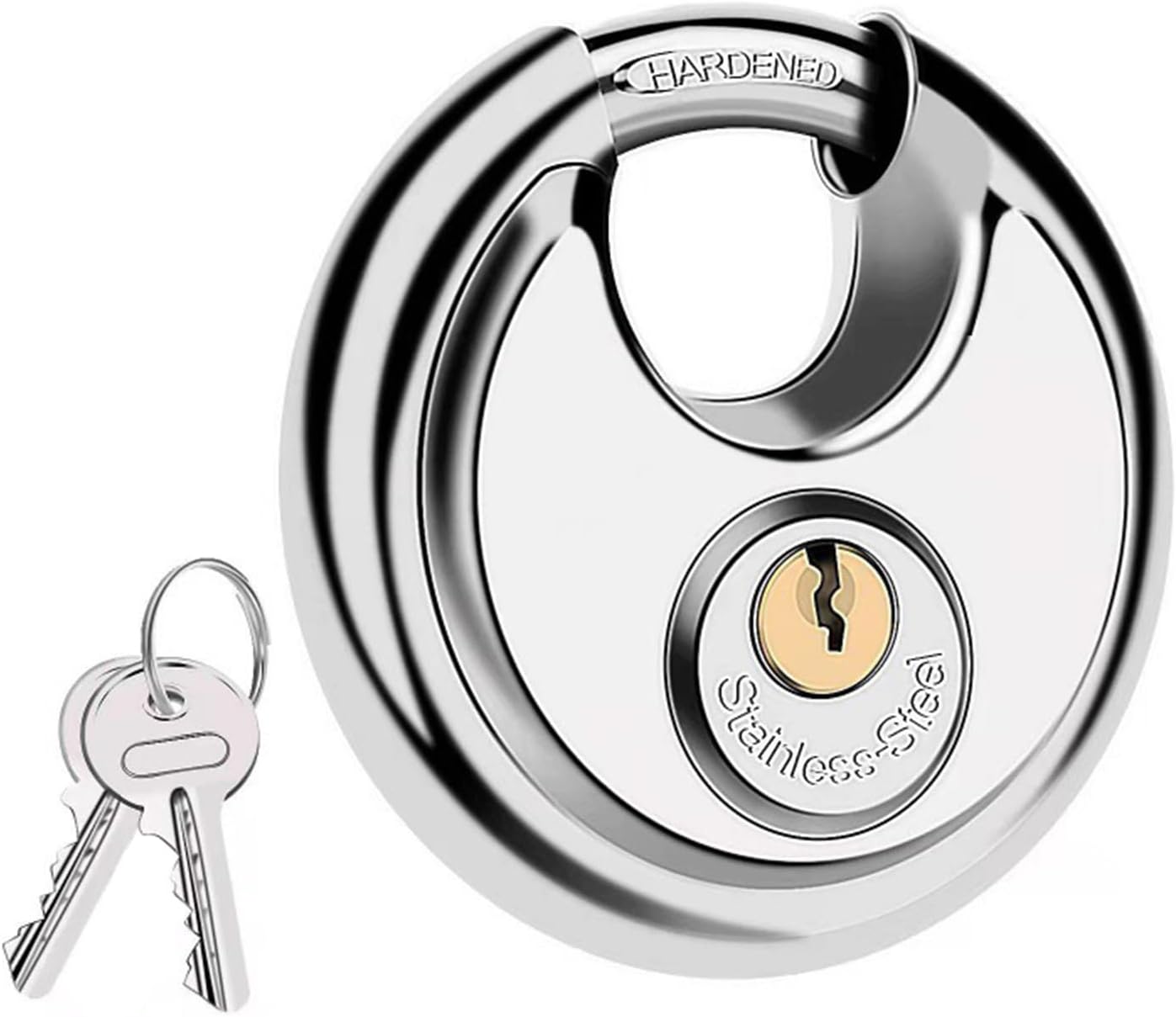 YSFSootie Heavy Duty Keyed Padlock Outdoor, Waterproof Anti Cut Round ...