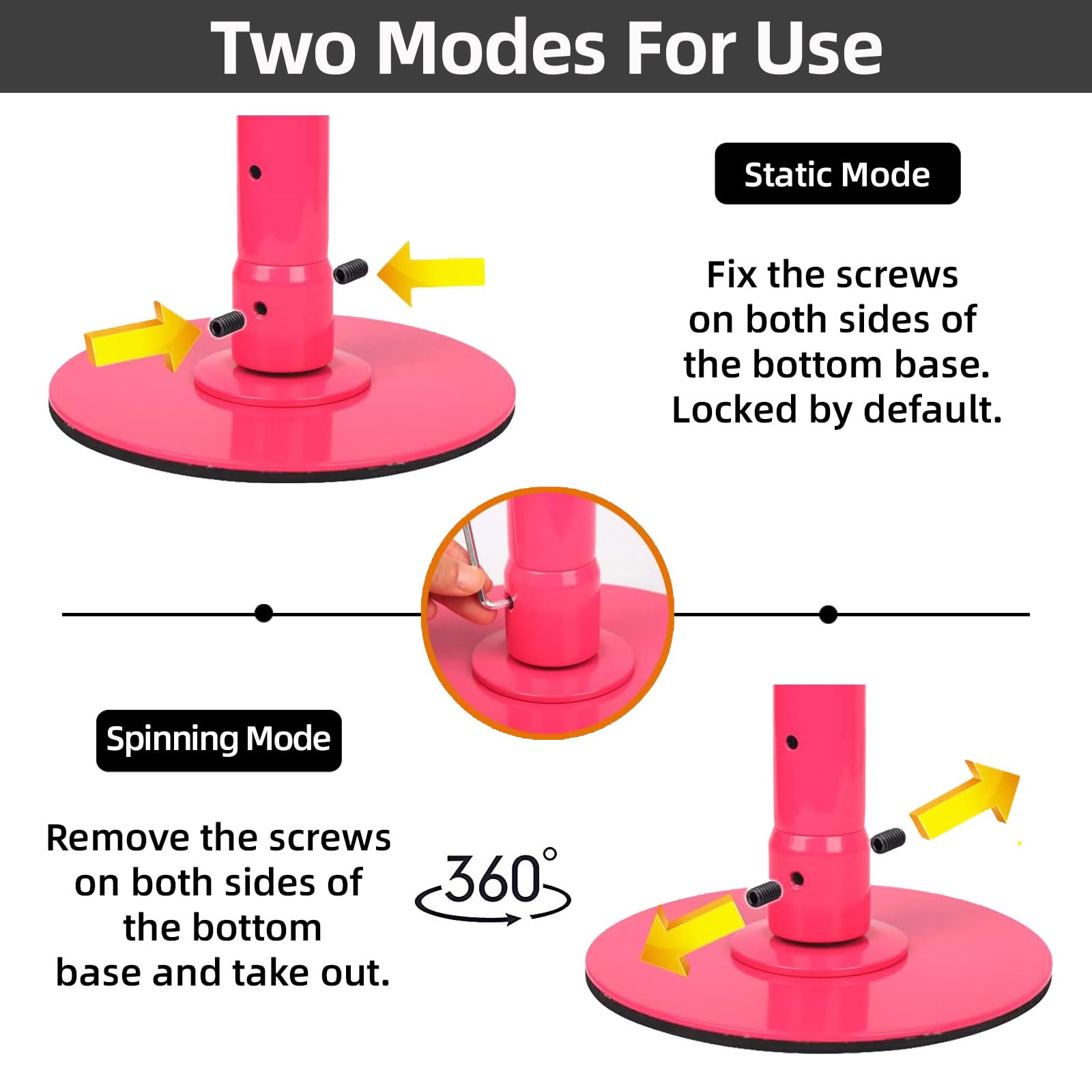 Snapklik.com : PRIOR FITNESS Premium Dance Pole Removable 45mm Spinning ...