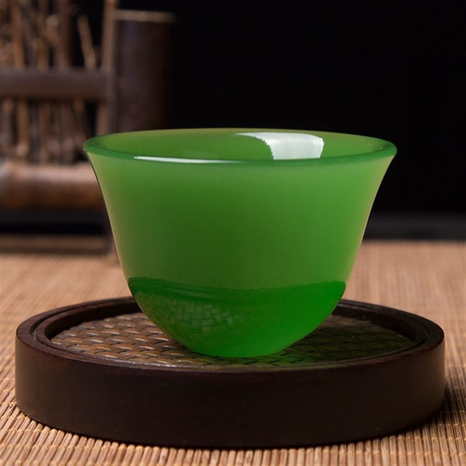 Amazon.com | SMDSAZ Jade Teacup Wine Glass Chinese Kung Fu Tea Set Jade ...