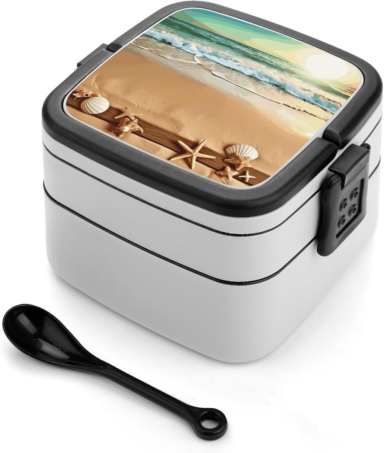 Amazon.com: GHENBLT Ocean Beach Theme Bento Box Adult Lunch Box Double ...