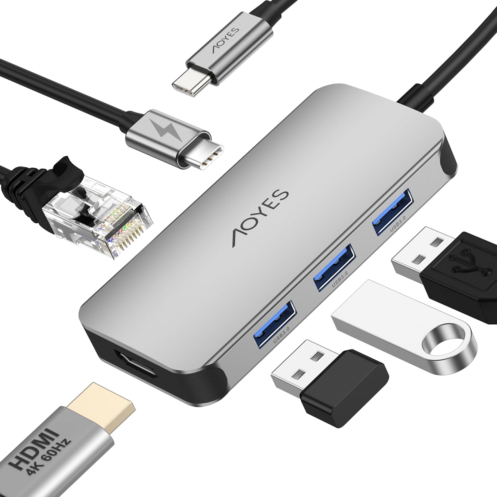 Amazon.com: USB C Hub Docking Station, 8 in 1 Type C Hub USB C Dongle ...
