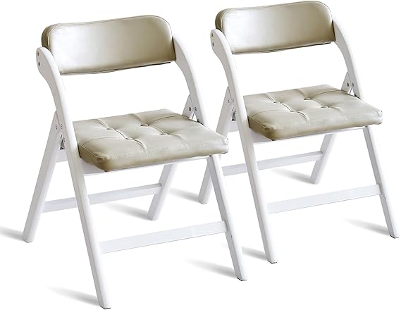 Amazon.com: ALeesing Wooden Folding Chairs Set of 2, Folding Chairs ...