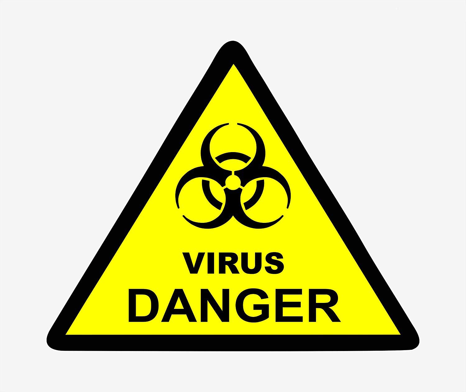 SIGNOOGLE Virus Danger Biohazard Sign Small Printing Biohazard Stickers ...
