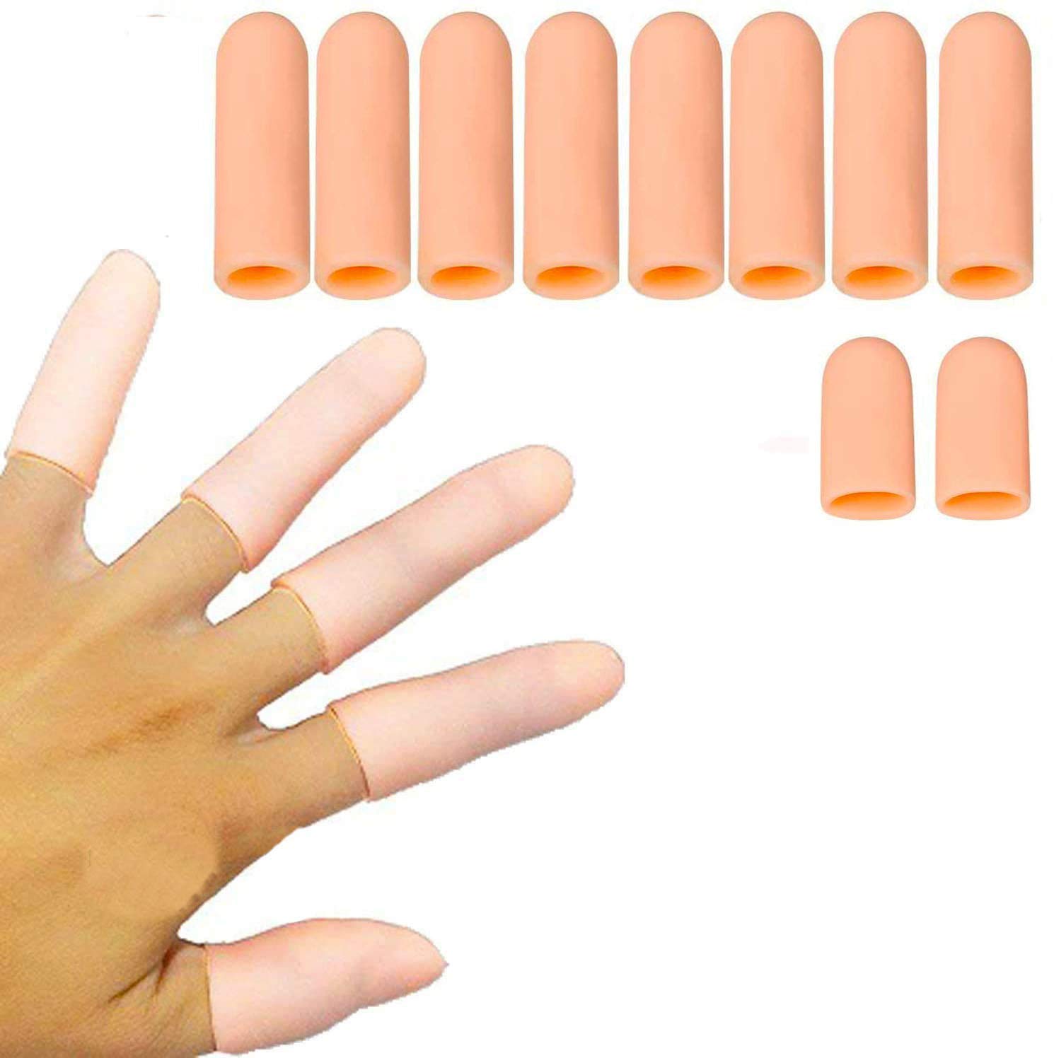 Mcvcoyh Gel Finger Cots, Finger Protector Support-10 Pcs Trigger Finger ...
