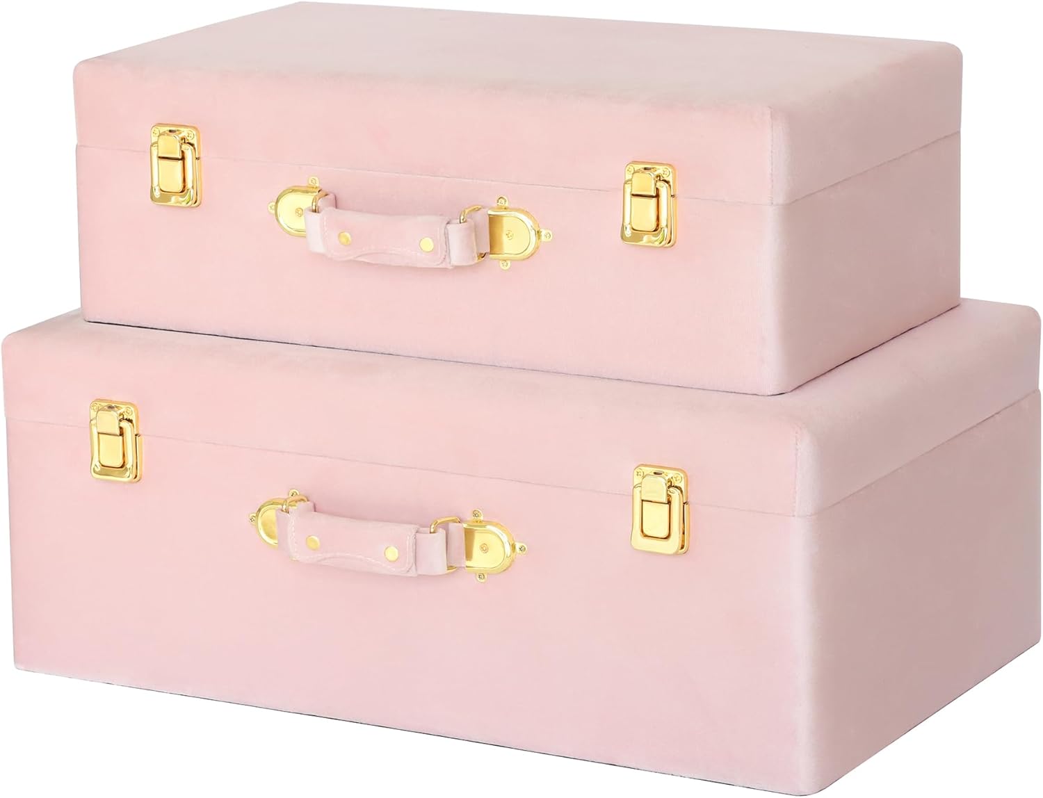 Amazon.com: HofferRuffer Velvet Storage Trunk with wood Frame, Set of 2 ...