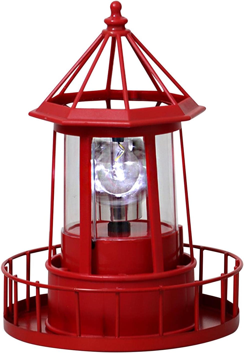 Solar Lighthouse Rotating Light - 360 Degree Light Houses Lamp For Yard ...