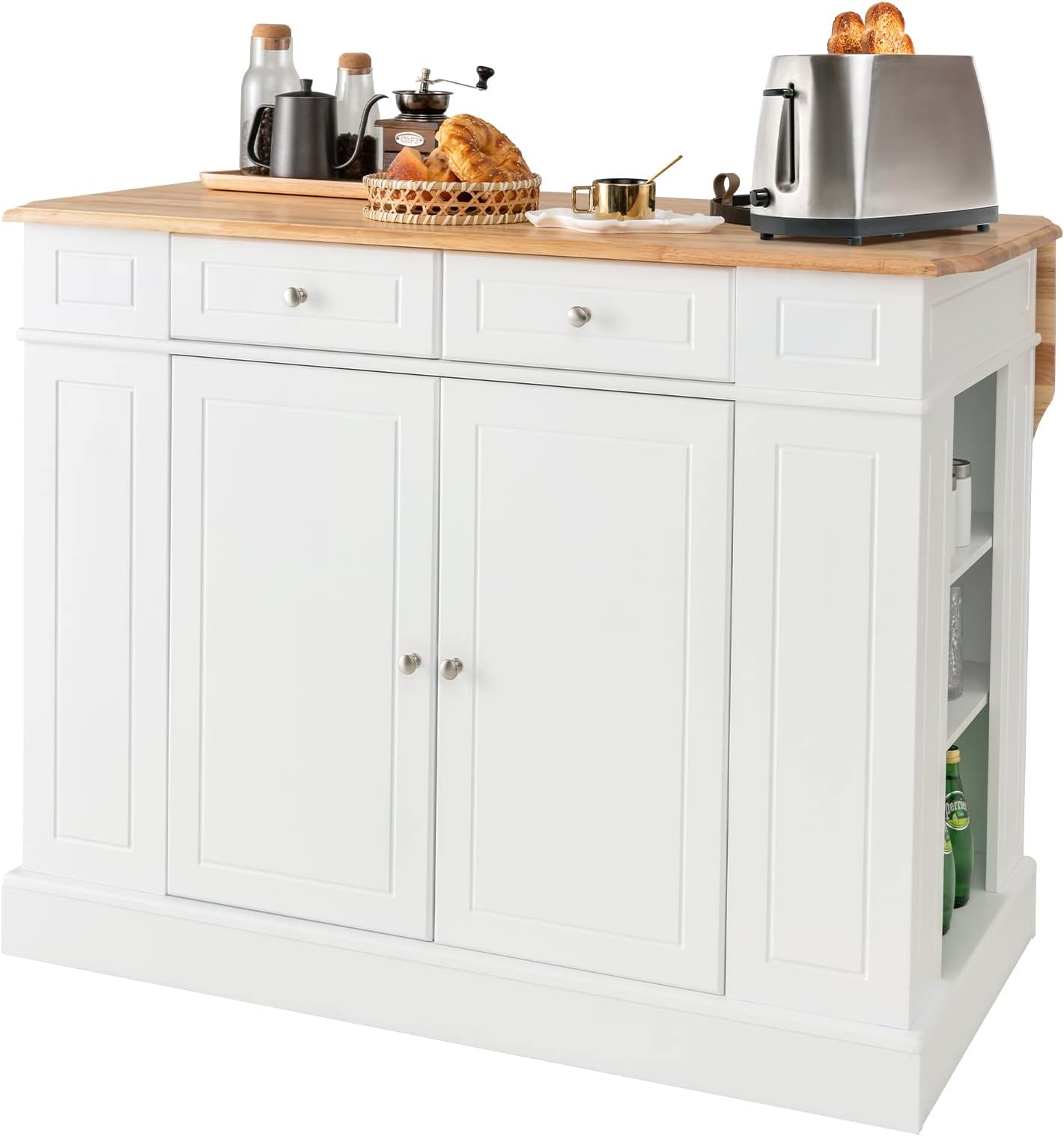 Amazon.com: Palisade 48-inch Kitchen Island (Engineered Marble/Gray Oak ...