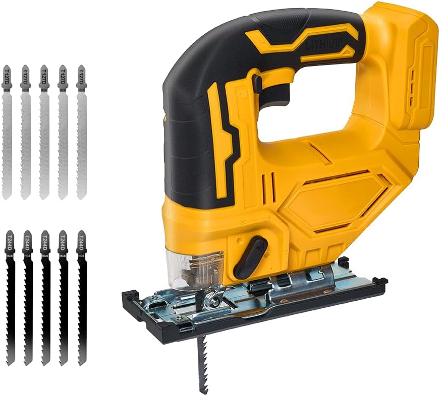 LINGYUE Cordless Jig Saw Compatible with DEWALT 20V Battery, Electric ...