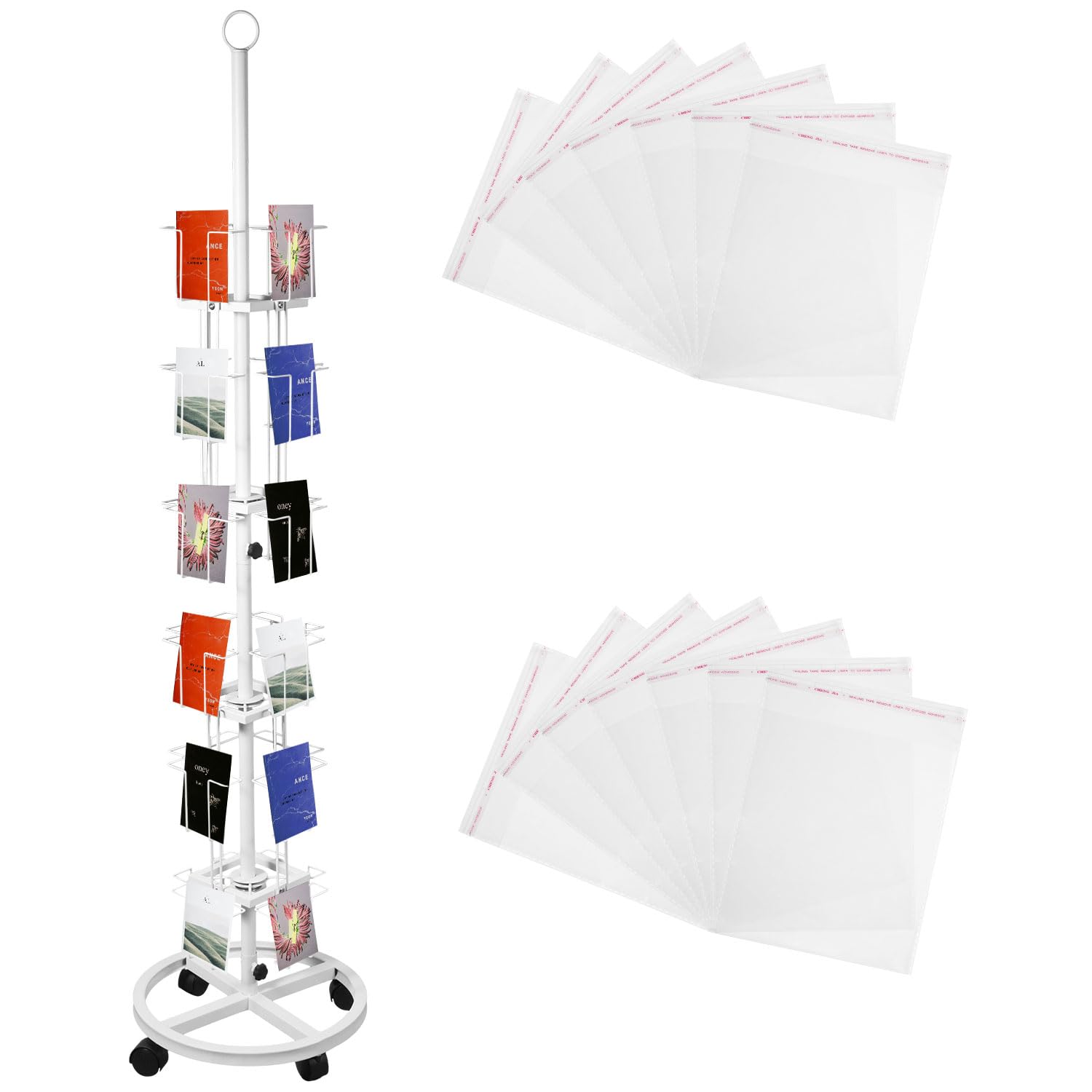 Amazon.com : Greeting Card Rack Display Stand, with 6 Inch Bags 6 Tier ...