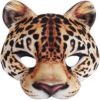 Amazon.com: GUDVES Halloween Animal Mask, Leopard Half Face Mask ...