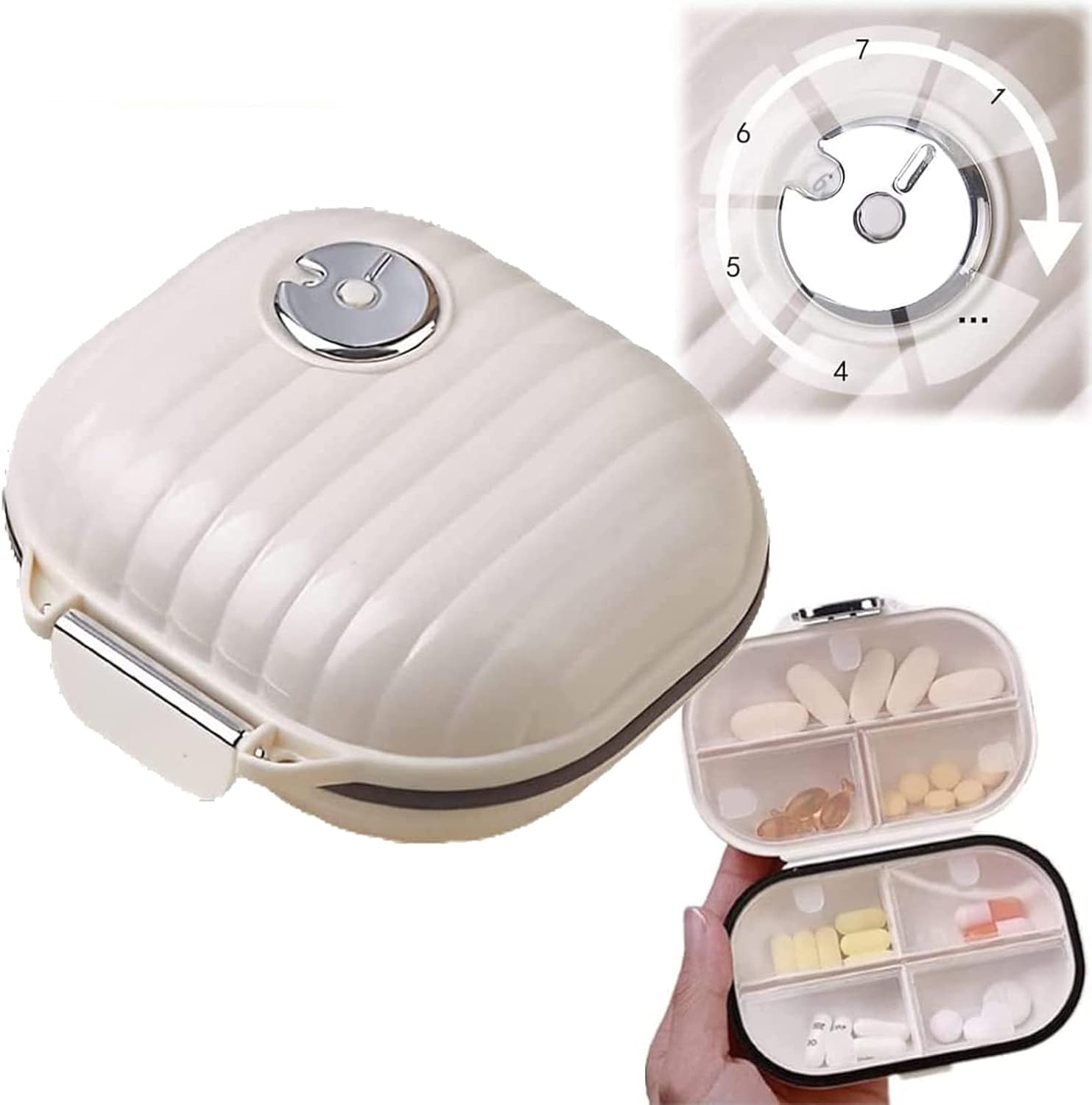 Amazon.com: Portable Daily Pill Case Organizer, Mini Pharmacy Box with ...