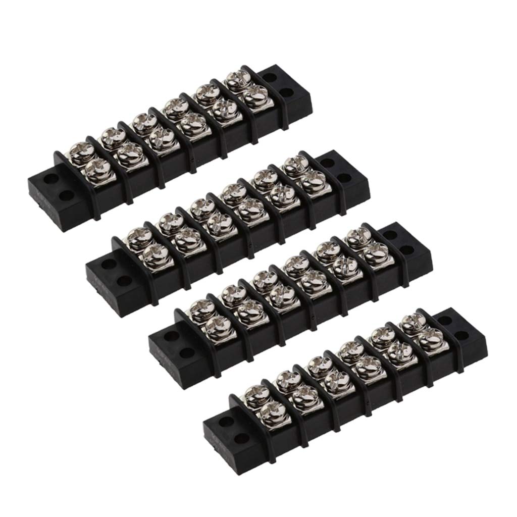 Buy 4 Pack 30A Double Row Wire Screw Terminal Block Electric Wire ...