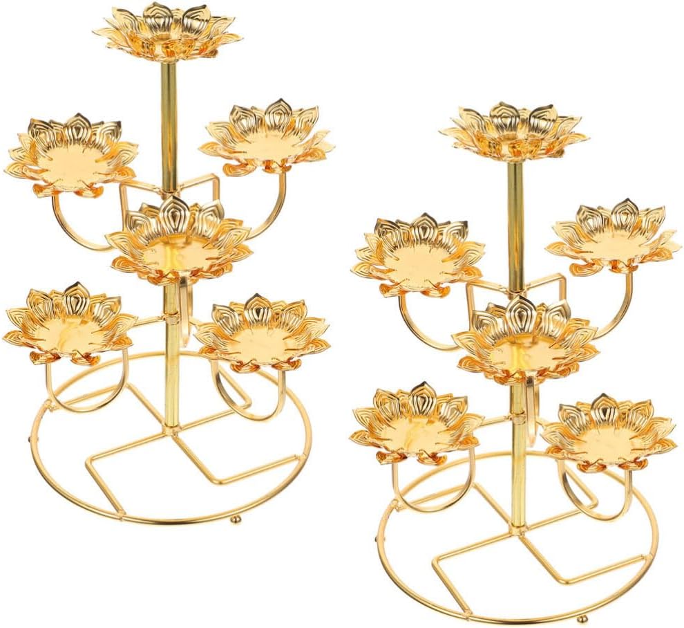 Amazon.com: ABOOFAN 2Pcs Lotus Candle Holder 7 Lotus Buddha Candle ...