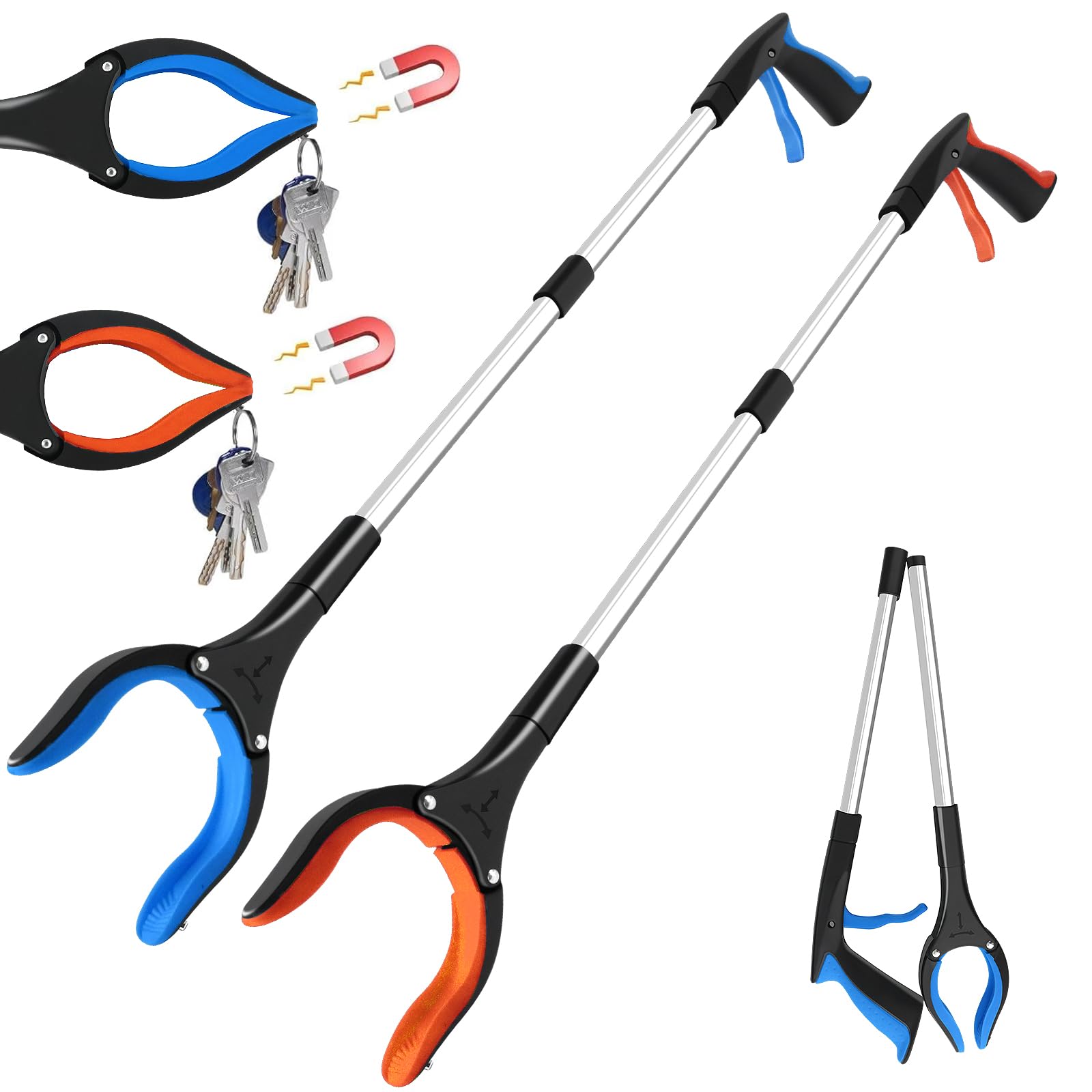 Amazon.com: Spedertool 83cm/32in Grabber Reacher Tool 2-Packs Foldable ...