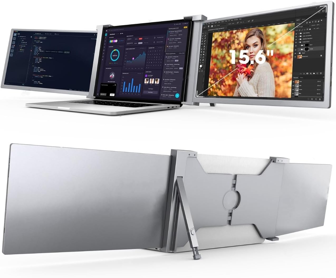 Trion Portable Monitor Extender for Laptop Full HD Foldable Dual Screen ...