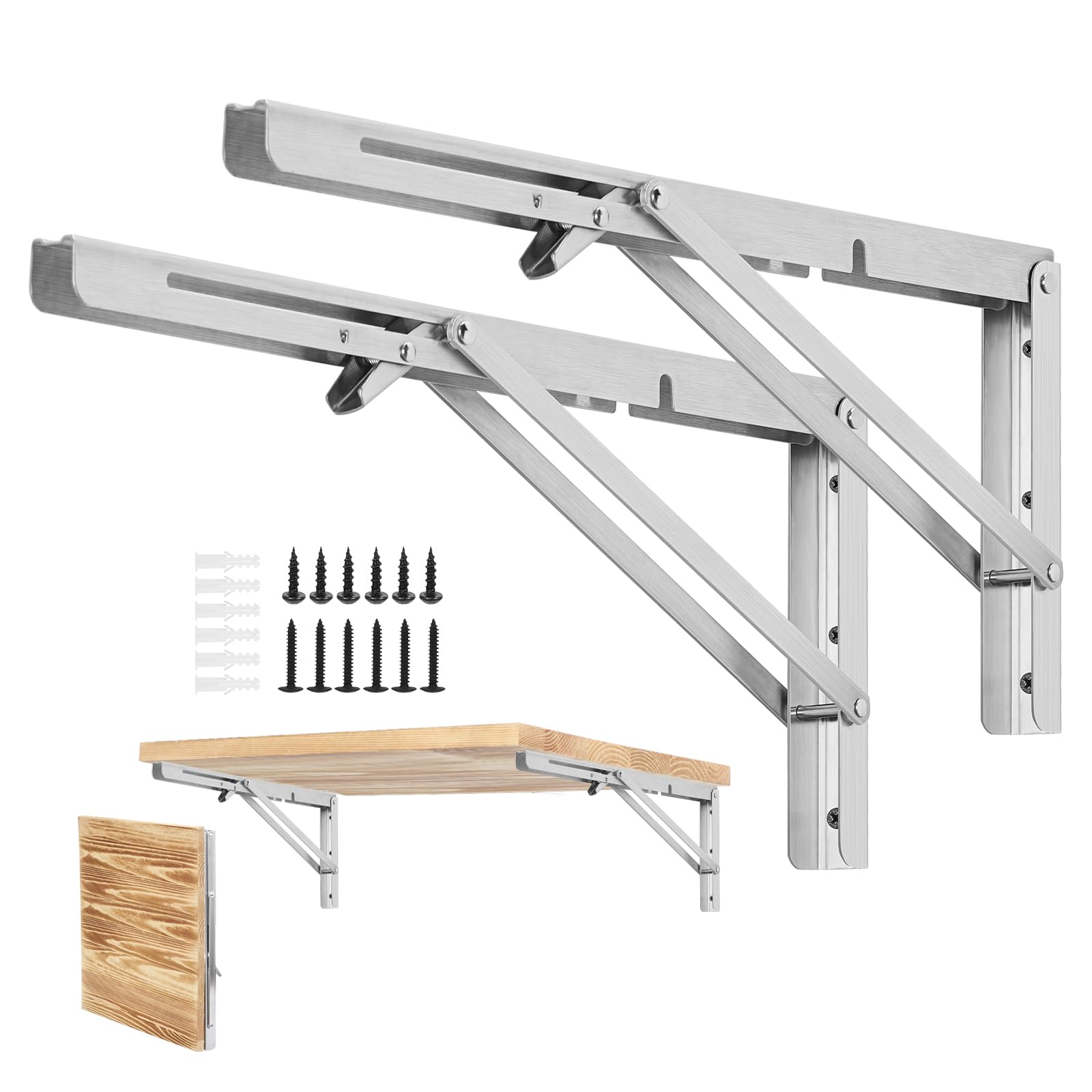 DAMEING 16'' Folding Shelf Brackets-Max Load 440 lb, Heavy Duty ...