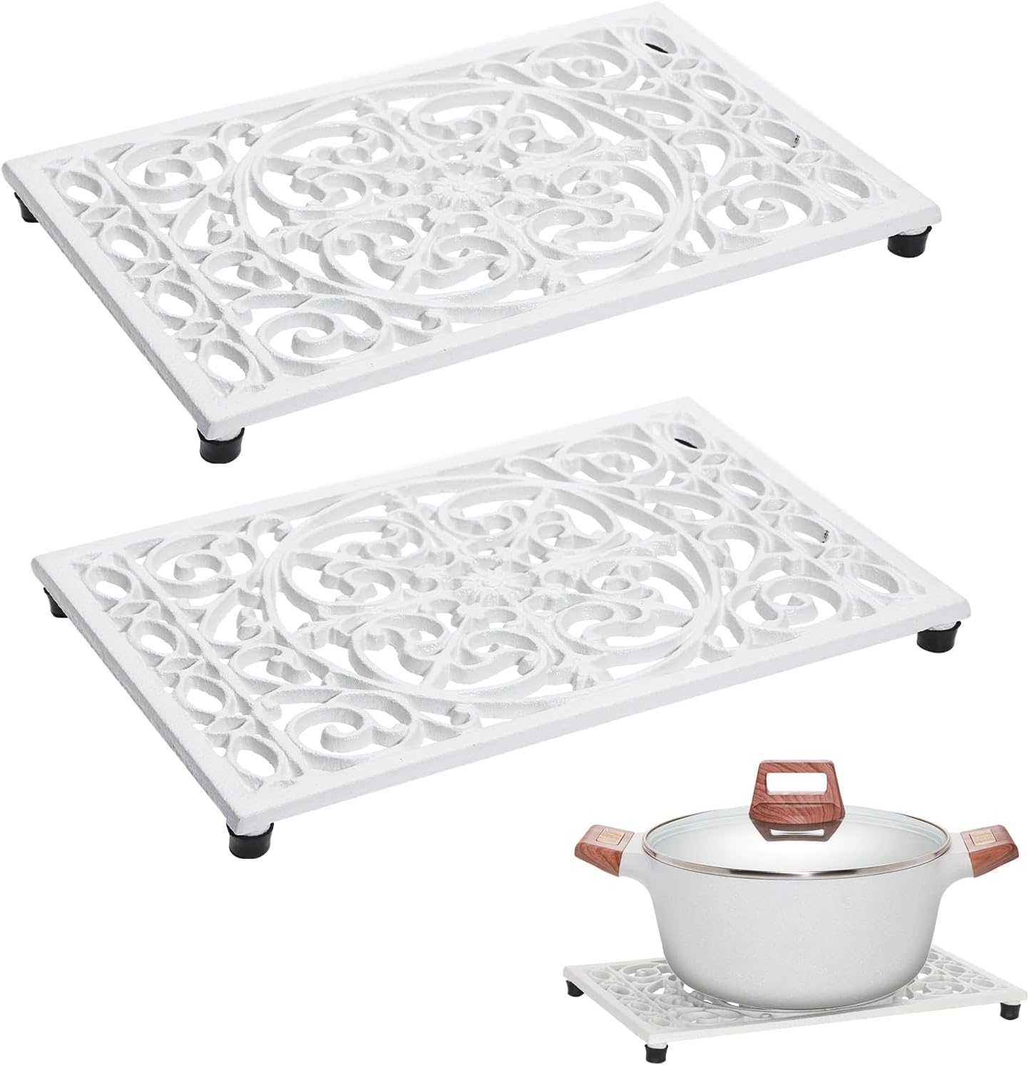 Amazon.com: Lamplig Stainless Steel 50 cm X 28 cm Trivet with Plastic ...