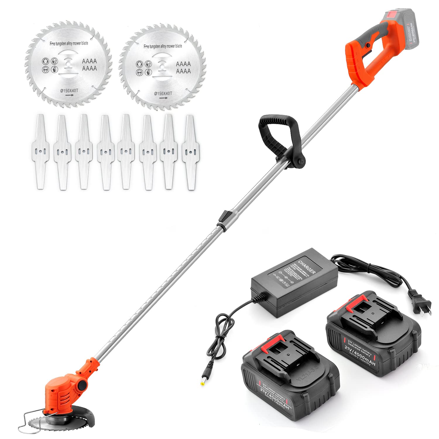 MAXMAN Weed Wacker Grass Trimmer/Edger Battery Powered,21V Cordless ...