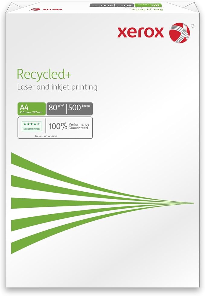 Xerox Recycled+ 003R91912 Recycled Printer Paper, Size A4, 80 GSM, 500 ...