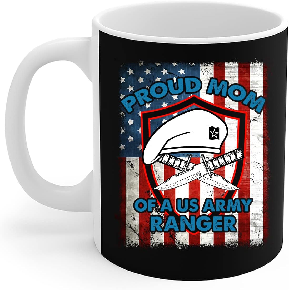 Amazon.com: Patriotic Mom Mug Proud Mom of A US Army Ranger Vige US ...