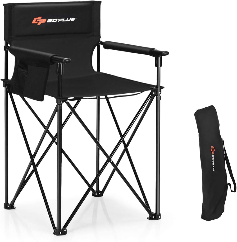 Amazon.com : COSTWAY Folding Camping Chair, 38.5” Height Portable Tall ...