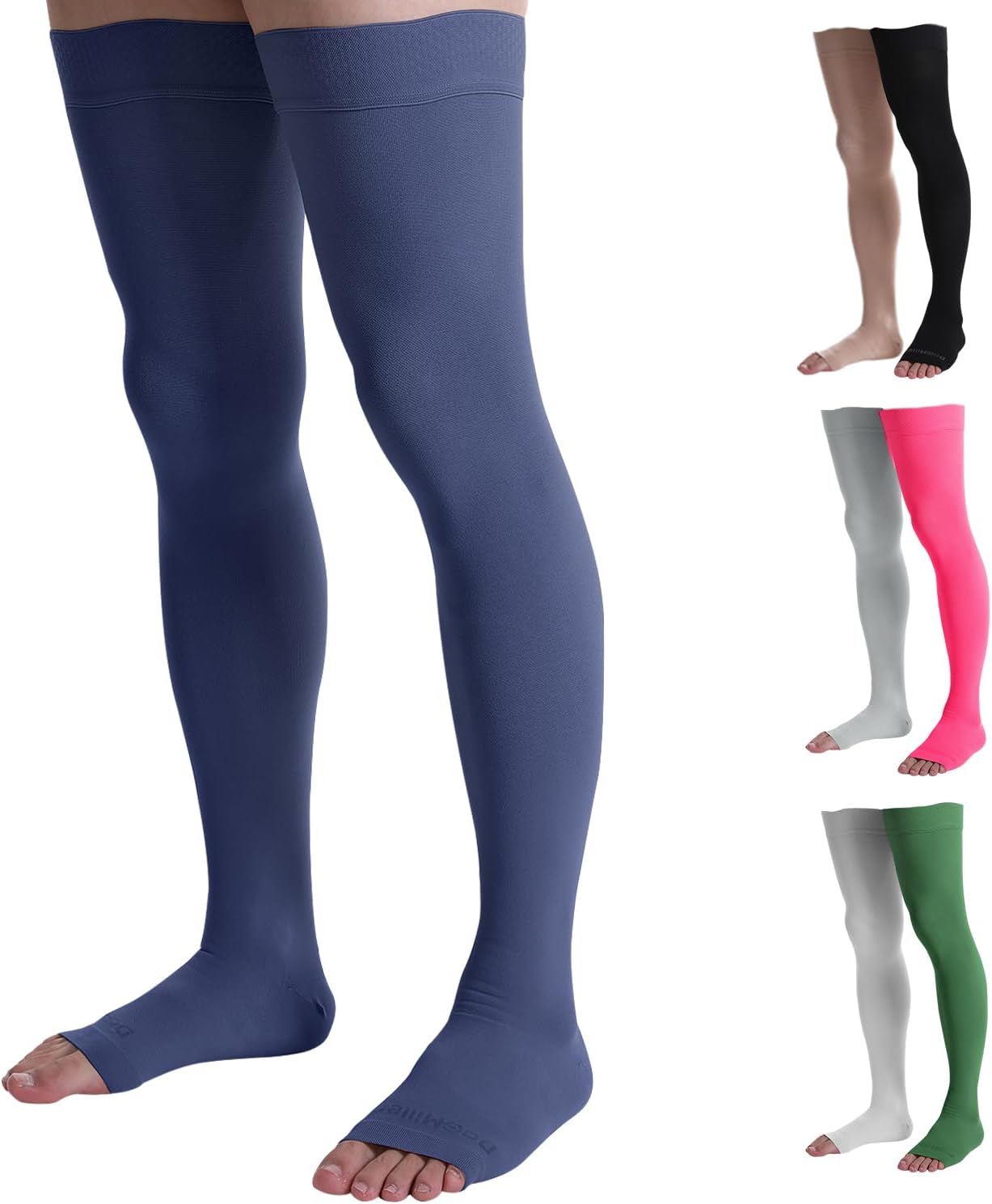 Amazon.com: Zhanmai 2 Pairs Thigh High Men's Compression Socks 20-30 ...