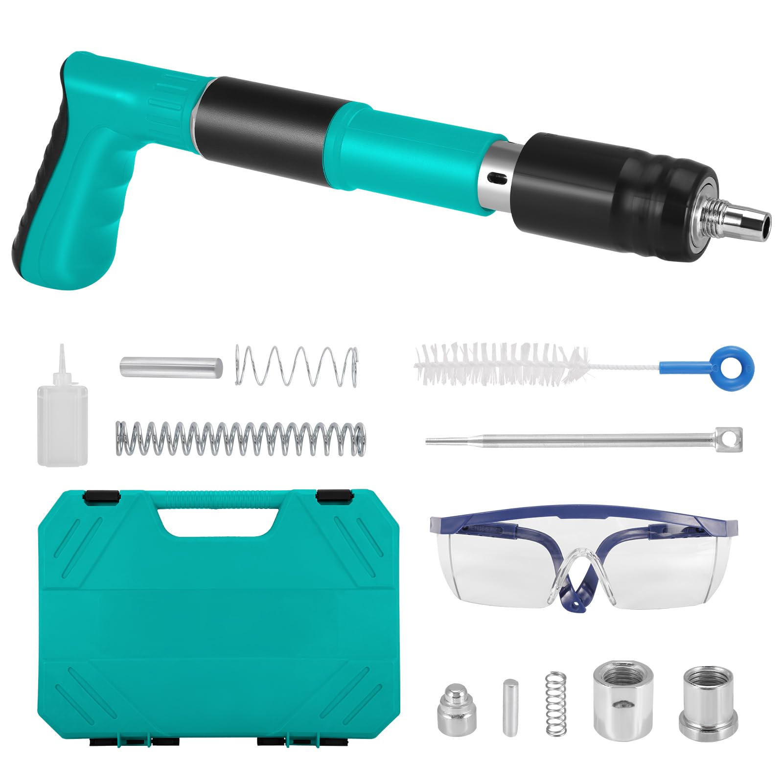 Concrete Nail Gun Kit, 5 Gears Power Adjustable Mini Manual Nail Gun ...