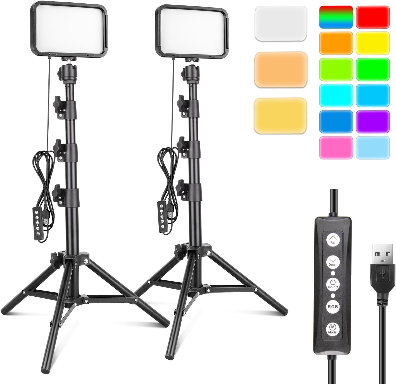 Amazon.com : 3 Packs 70 LED Video Light with Adjustable Tripod Stand ...