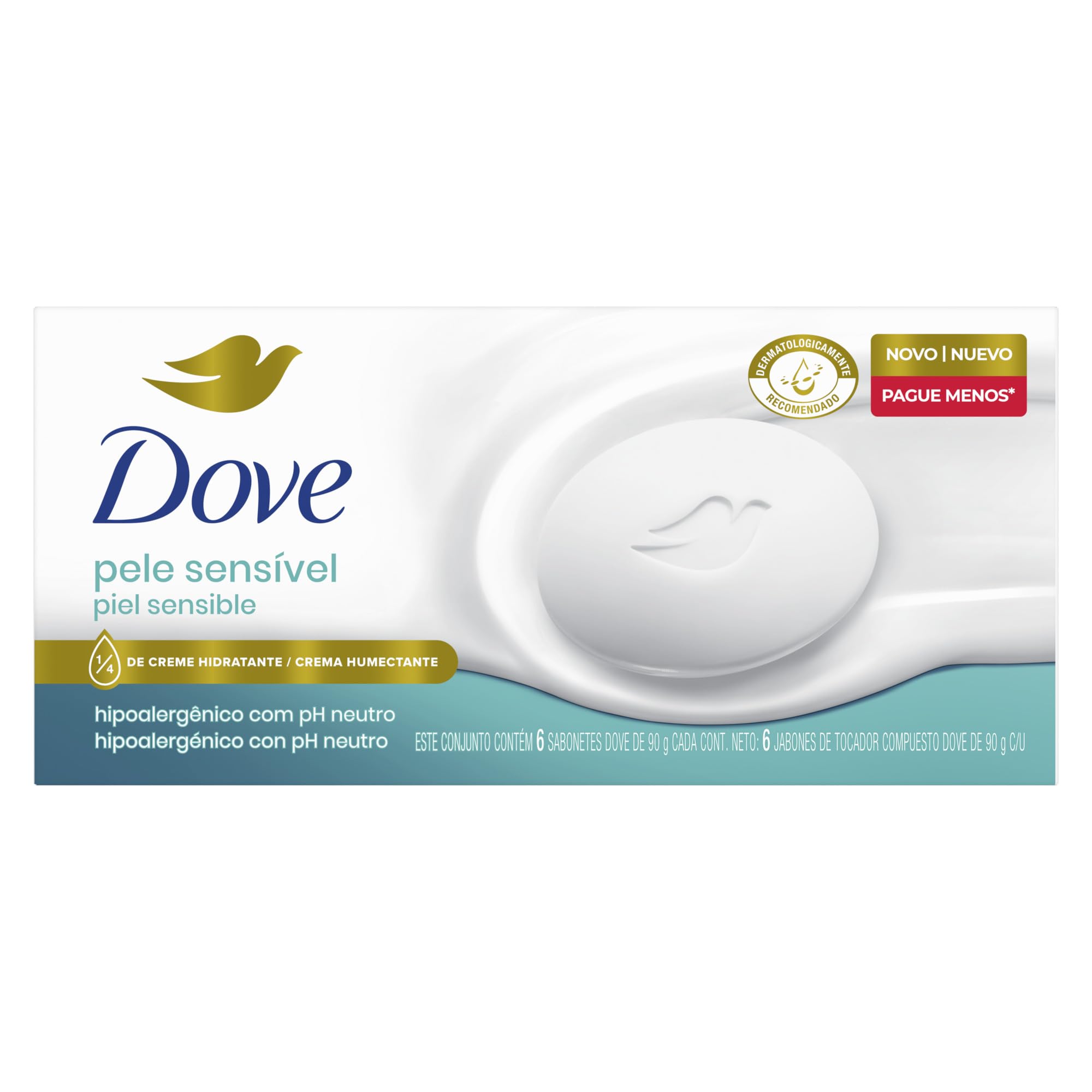 Dove Sabonete em Barra Pele Sensível 90g 6un | Amazon.com.br