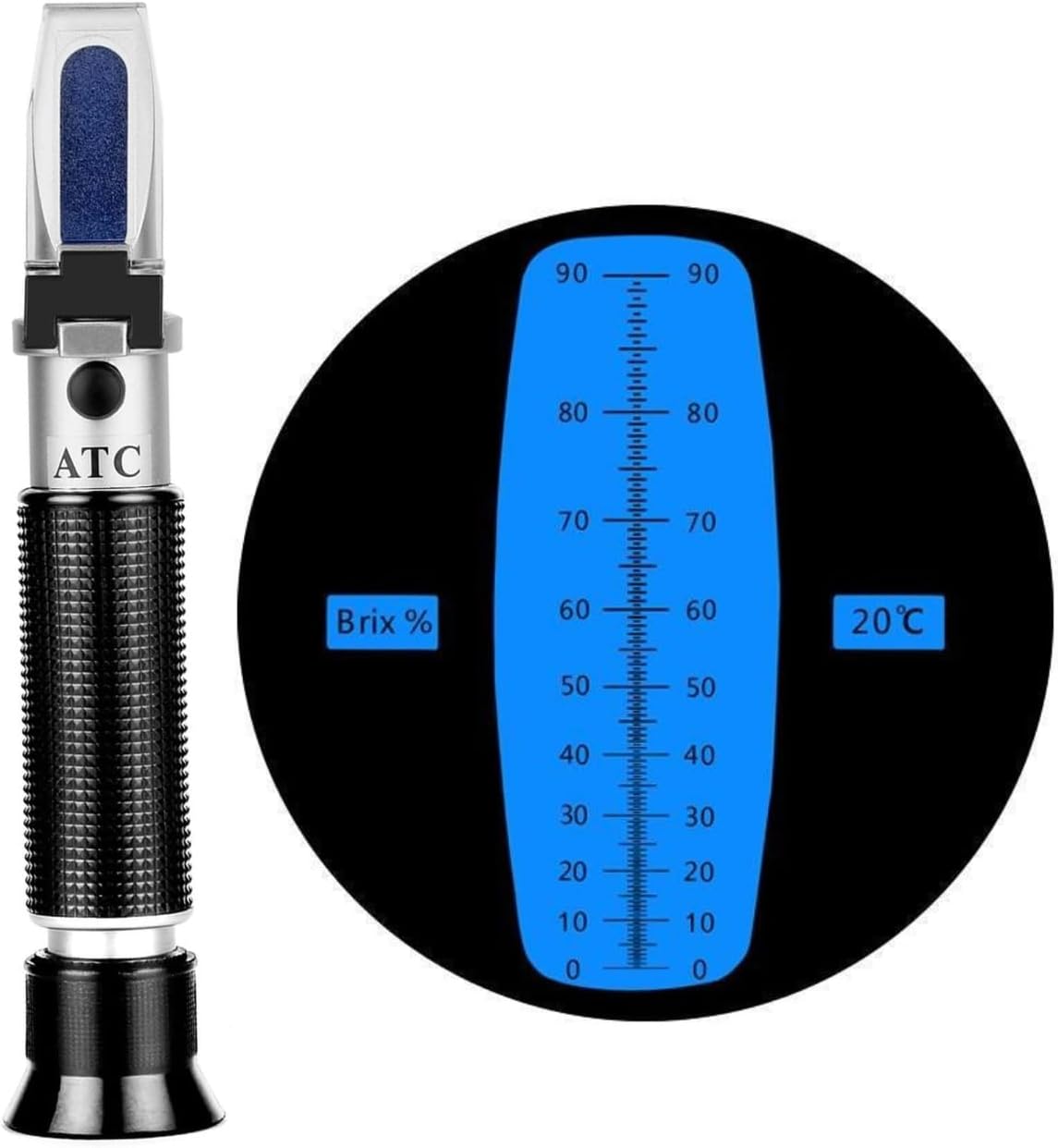 Brix Hand Held Refractometers with (ATC) Brix Refractometer Range 0-90% ...