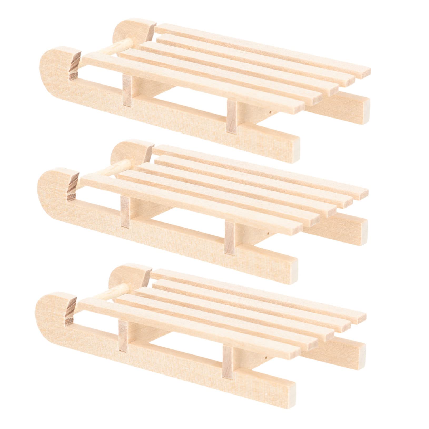 Amazon.com: jojofuny 3pcs Wooden Sled Craft Unfinished Miniature Sleigh ...