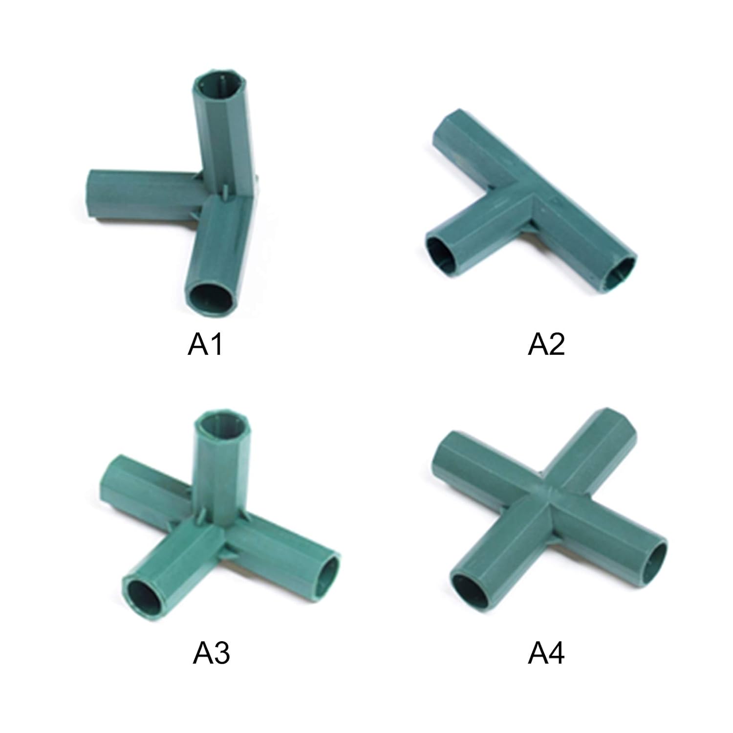 RSTYS 12Pcs 4 Way 11MM PVC Greenhouse Frame Building Connectors ...