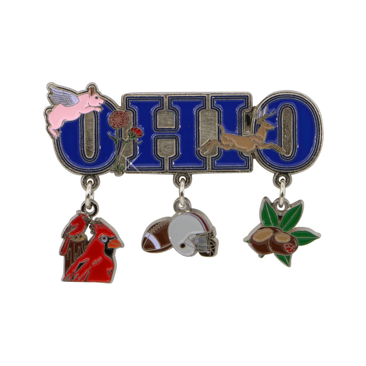 Amazon.com: State of Ohio 3 Charm Metal Dangle Magnet: Home & Kitchen