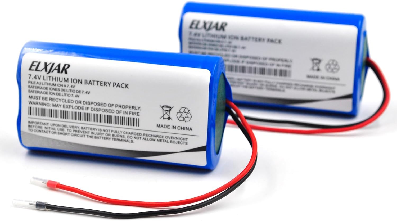 Amazon.com: YUTSUJO (2-Pack) 7.4V Li-ion 2200mAh Rechargeable Battery ...