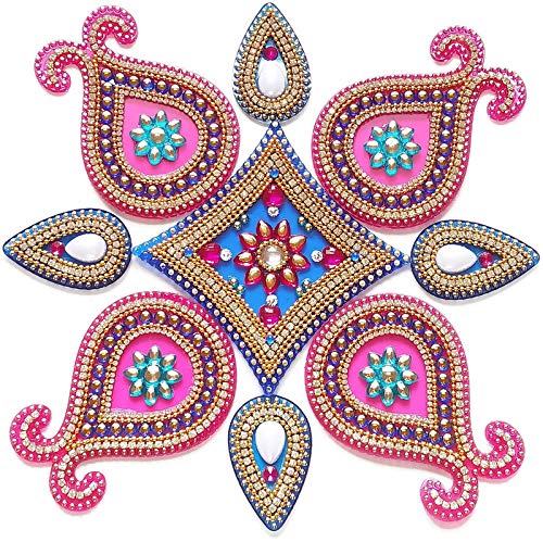 Buy Benari – Matka with Drop Kundan Rangoli Handcrafted Floor ...