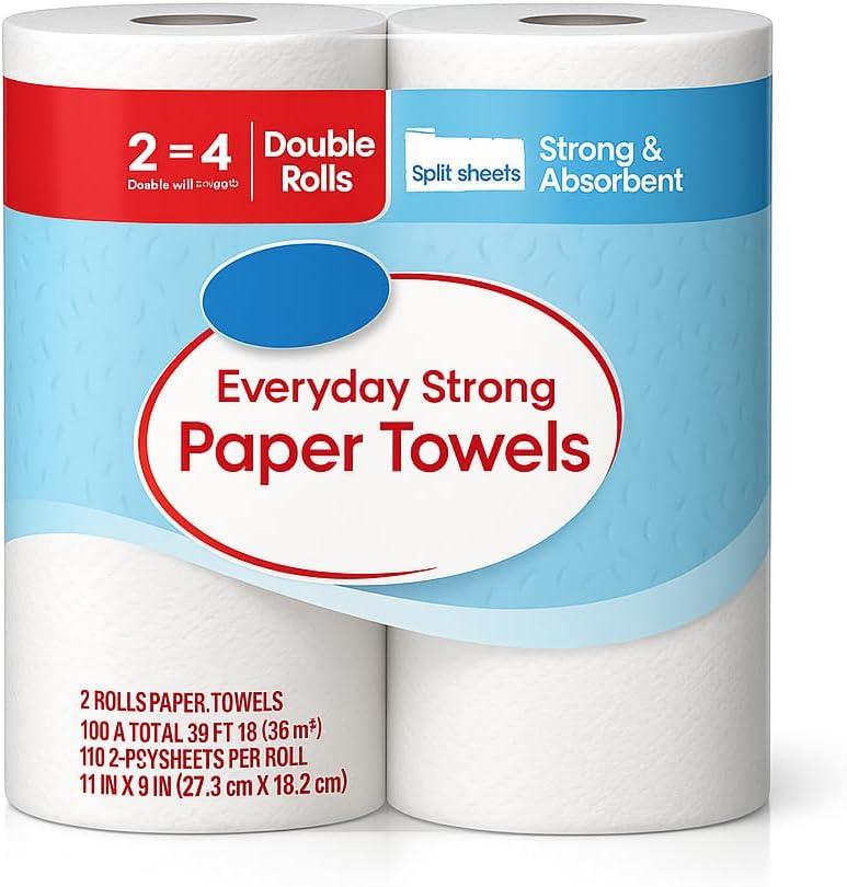 Amazon.com: TruViare Everyday Strong Paper Towels, 2 Double Rolls ...