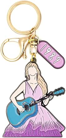 Judywoo Singer Keychain with 1989 Guitar Charm Pop Star Keyring For ...