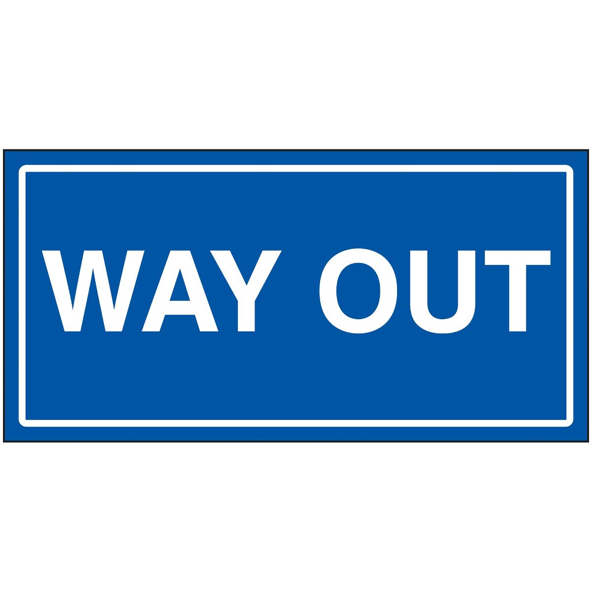 Vsafety Way Out Sign - 300x150mm - Blue Self Adhesive Vinyl : Amazon.co ...