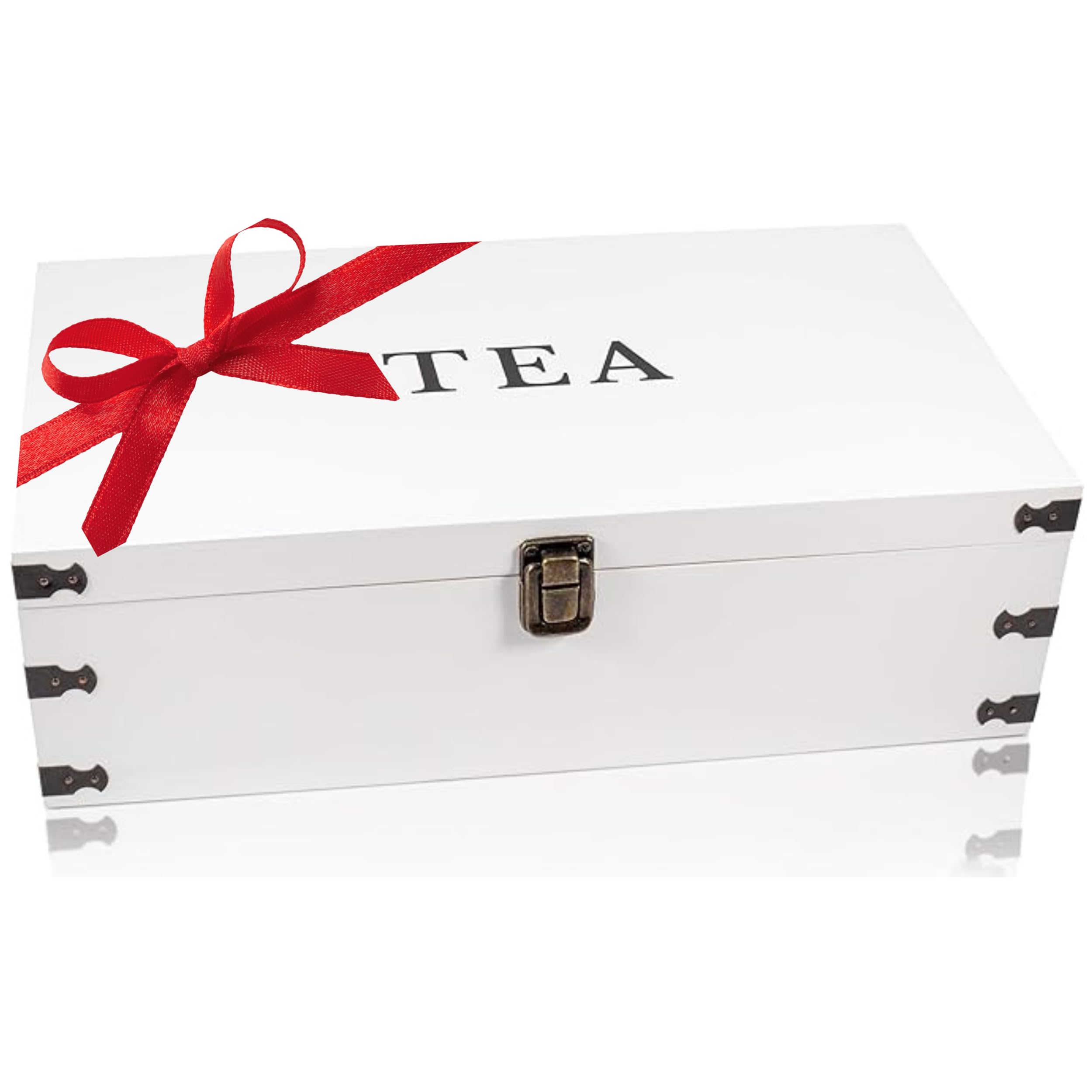 Amazon.com: Zen Earth Inspired White Wooden Tea Box Storage Chest Box ...