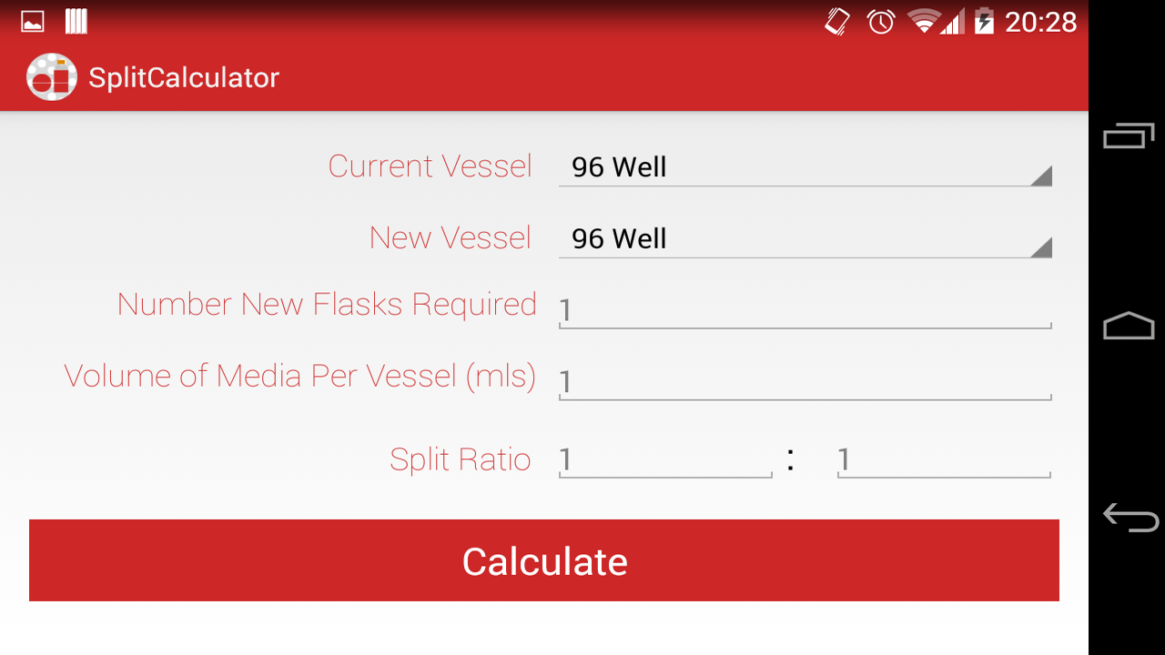 Cell Culture Split Calculator - Application sur Amazon Appstore