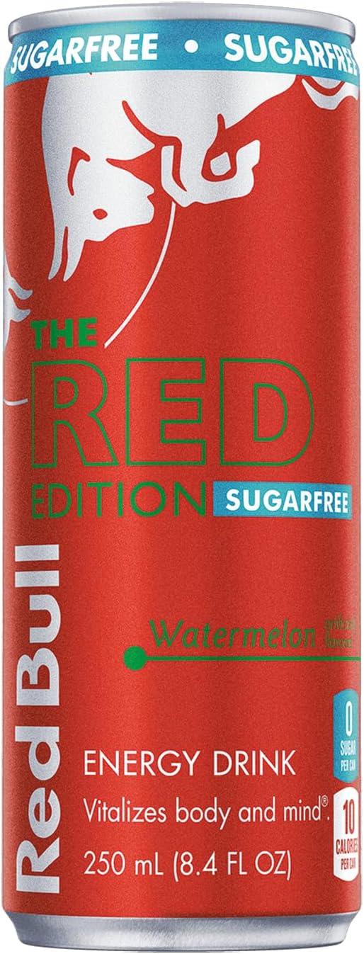 Amazon.com : Red Bull Red Edition Energy Drink, Watermelon, with 80mg ...