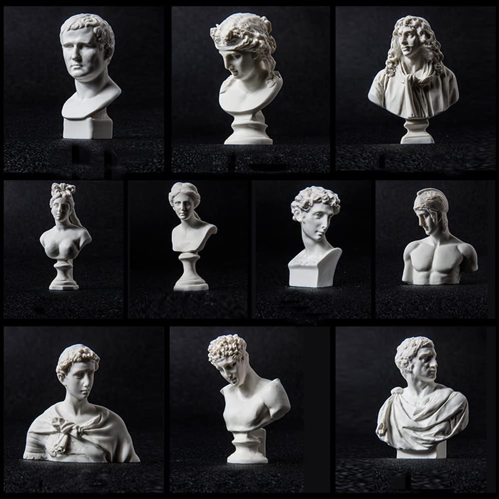 Amazon.com: Mini Figurine Set Greek Bust Statue and Sculptures, Small ...