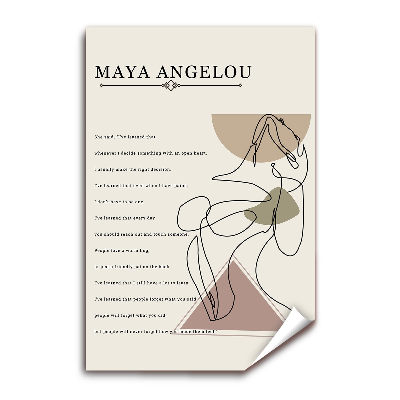 Amazon.com: DUOJOYMO Maya Angelou Inspiring Wall Decor Positive Quotes ...