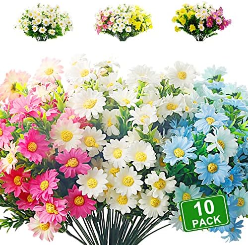 Amazon.com: Lyrow 30 Bundles Daisies Artificial Flowers Fake Colorful ...