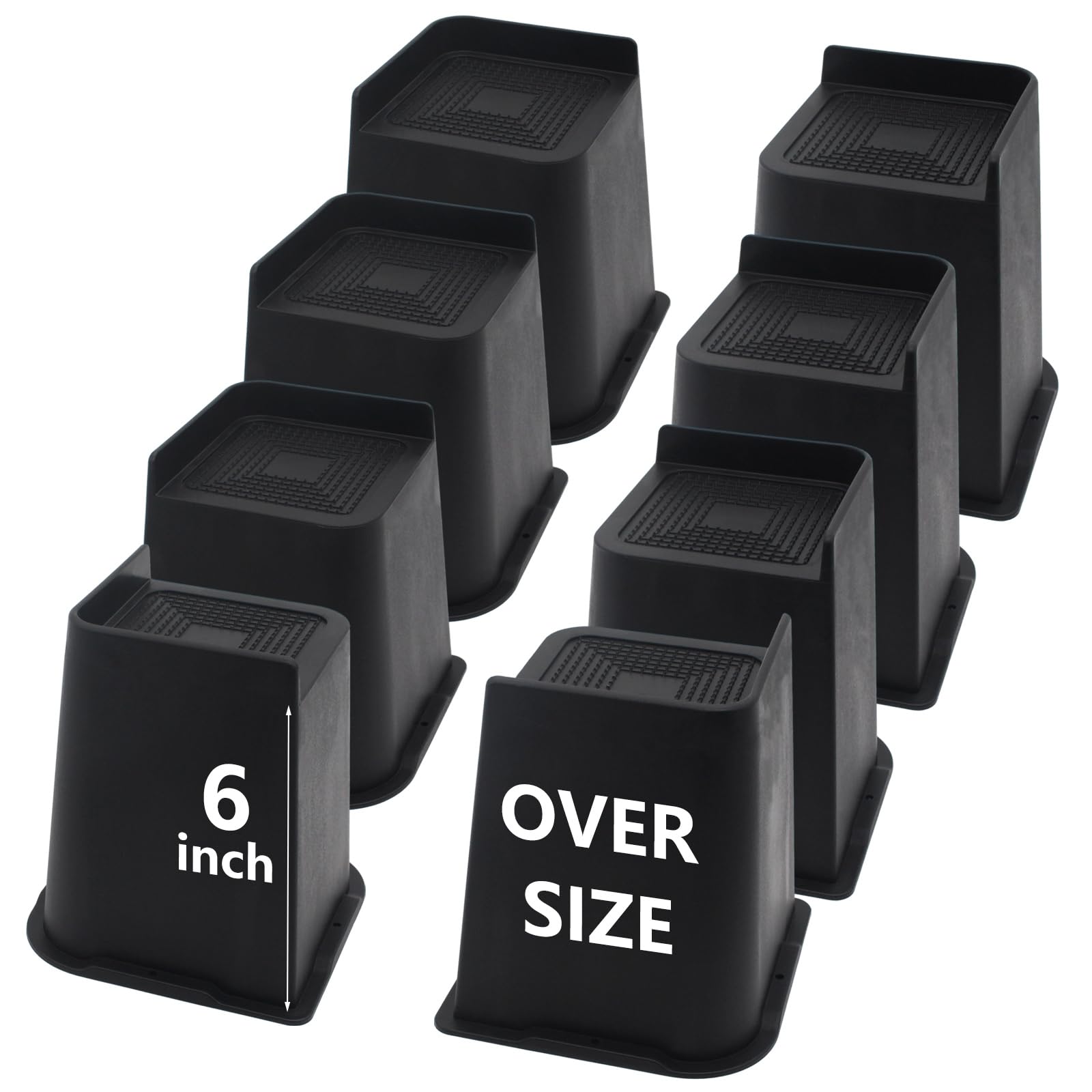 Amazon.com: HANIHUA 8 Pack Bed Risers 6 inch Heavy Duty, Oversized ...