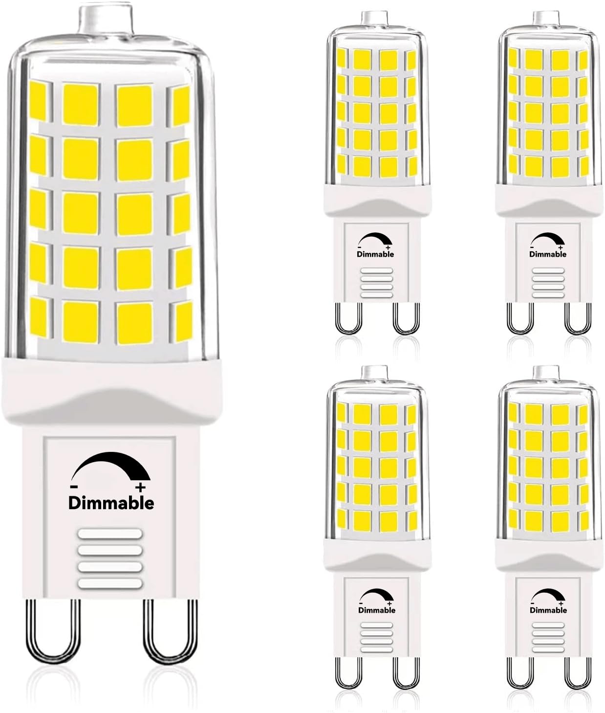 GOHDLAMP G9 LED Bulbs Cold White 6000K Dimmable Pack of 5, 4W ...