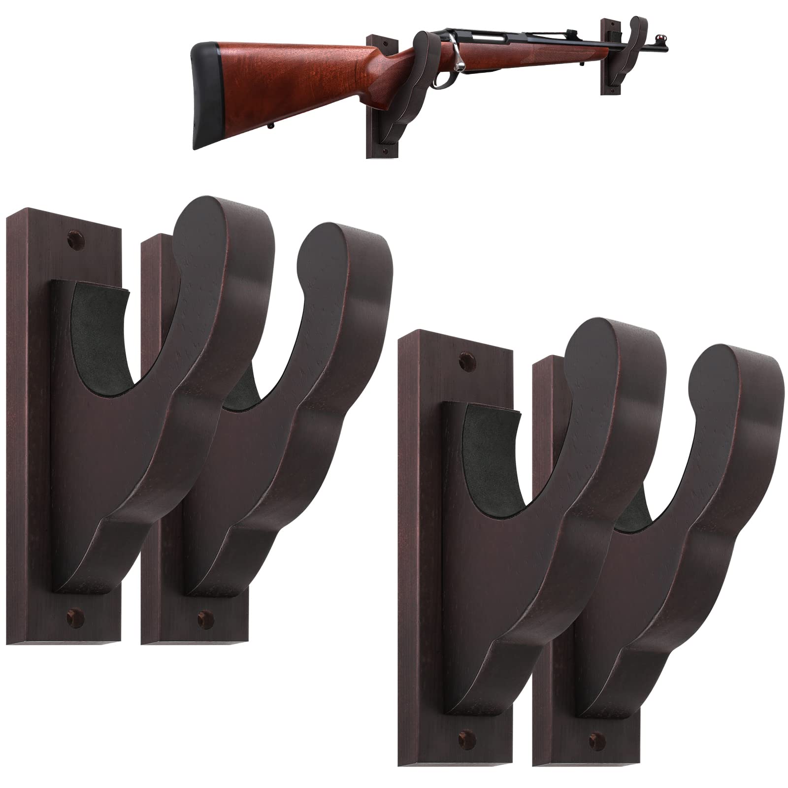 GOHIKING Horizontal Gun Rack and Shotgun Hooks Store Any Rifle Shotgun ...